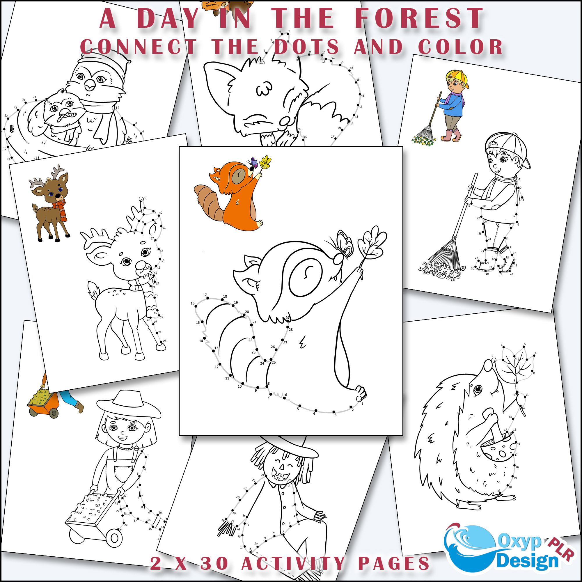 A Day in The Forest Connect the Dots and Color